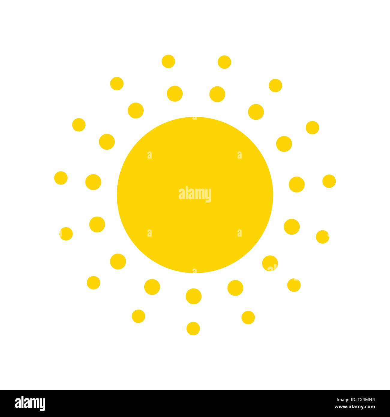 Summer symbol. Sun modern icon. Dots and points sunny circle shape ...