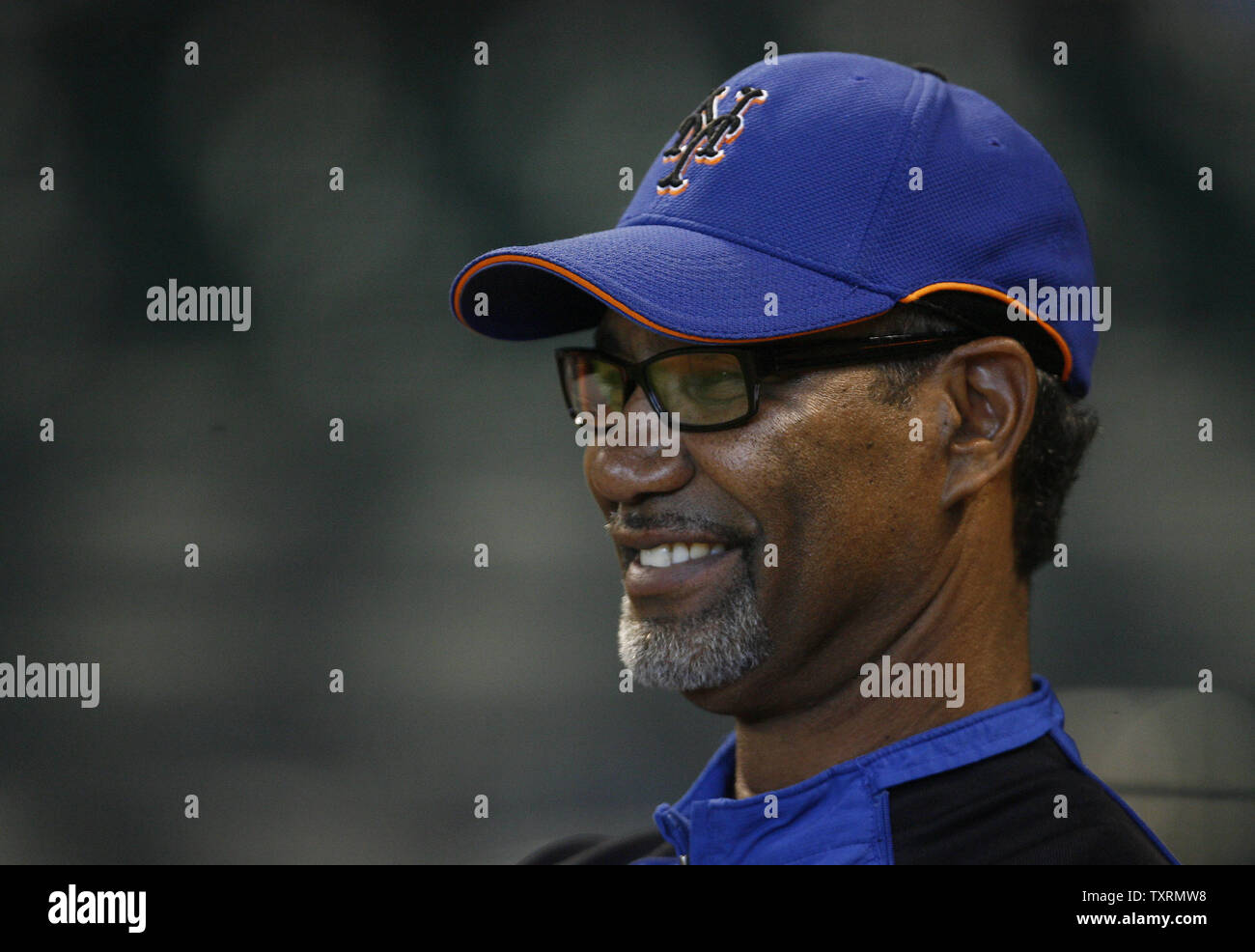 New York Mets manager Jerry Manuel smiles prior to their game against ...