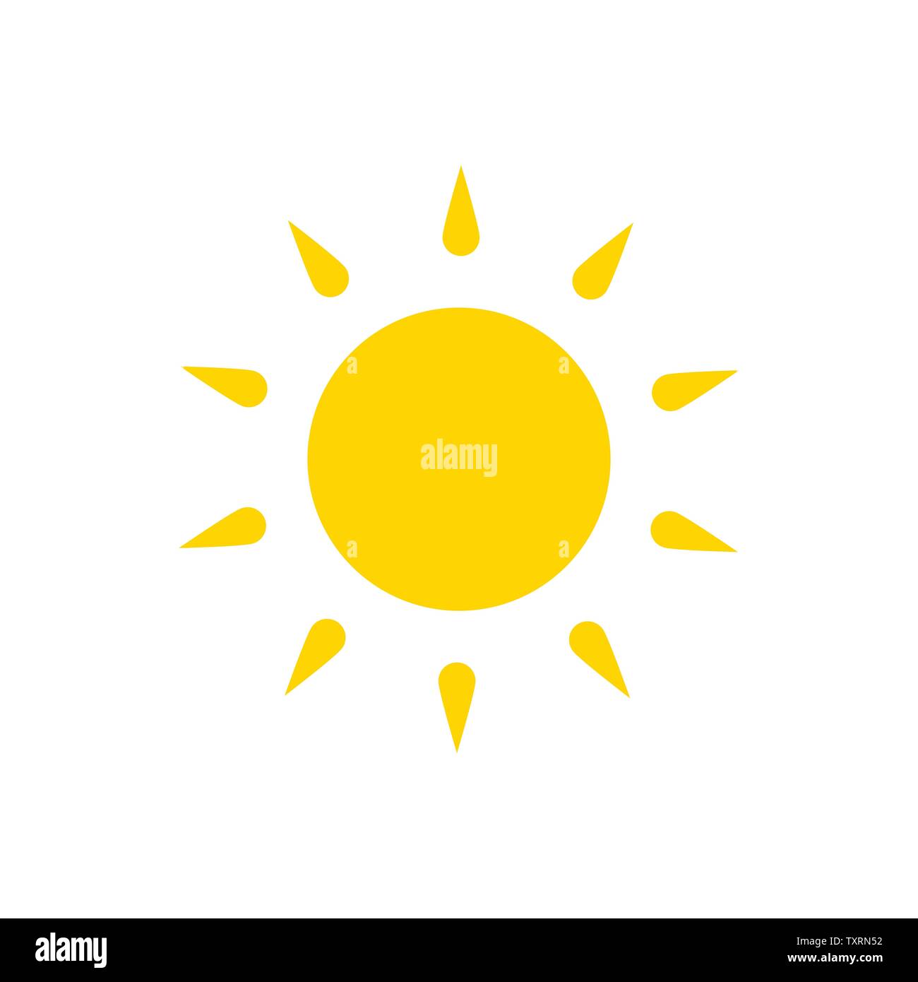 Summer symbol. Sun modern icon. Sunny circle shape. Isolated vector ...