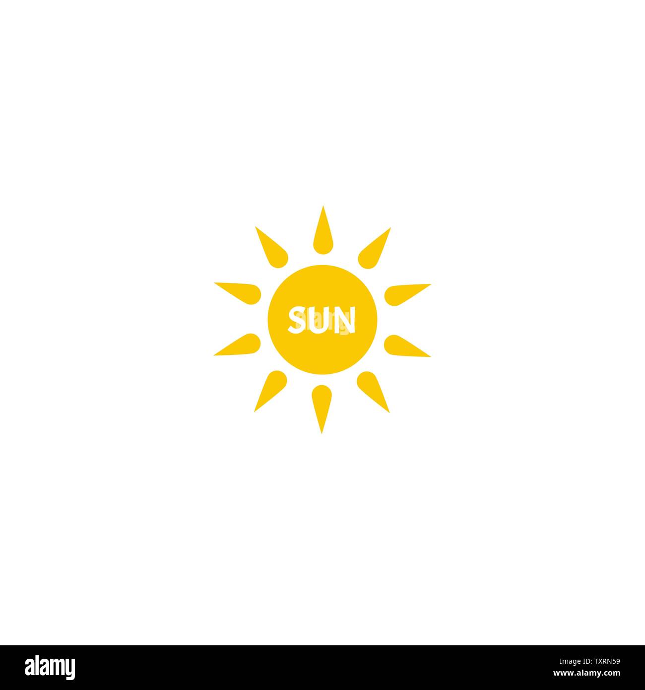 Summer symbol. Sun modern icon. Sunny circle shape. Isolated vector ...