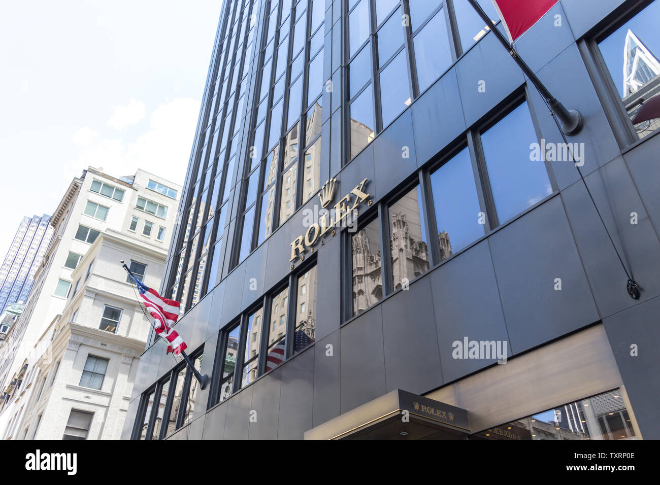 NEW YORK, USA - MAY 15, 2019: Rolex building at the corner of 5th ...