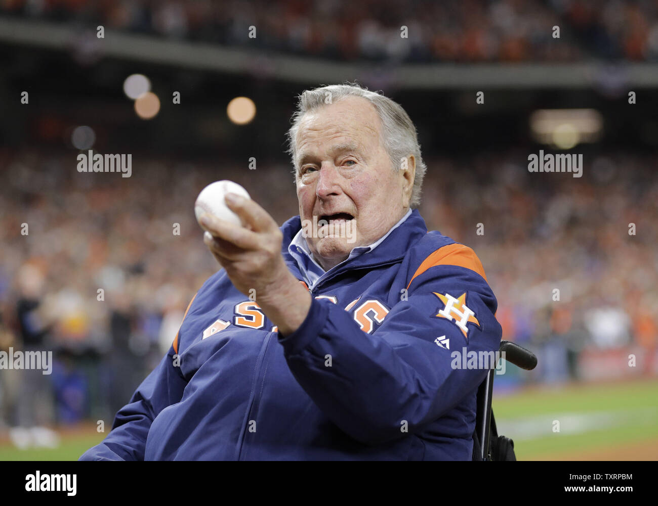 Former President George H W Bush During Ceremonies Where He Helped