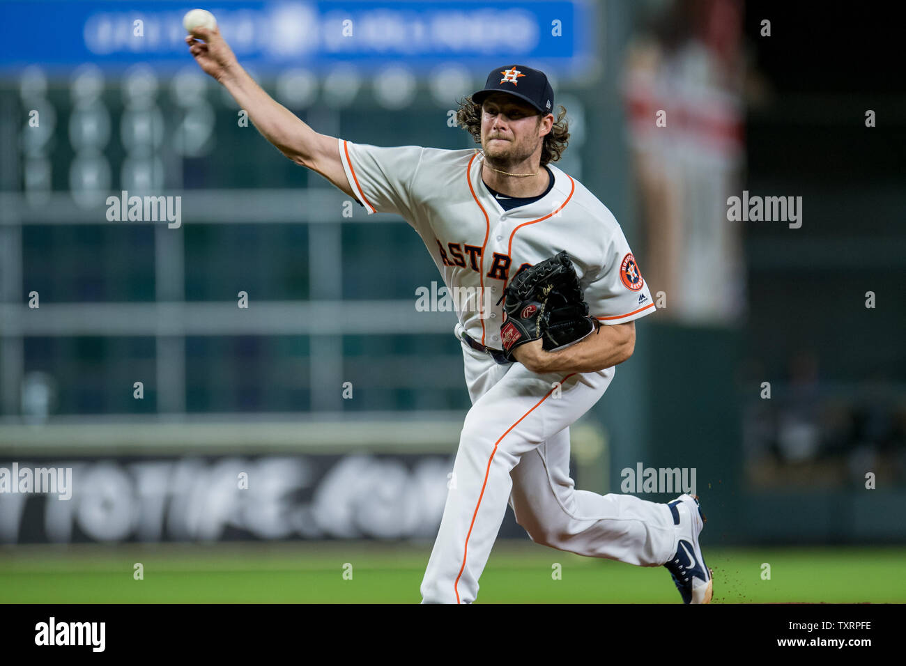 Houston Astros starting pitcher Gerrit Cole pitches against the ...