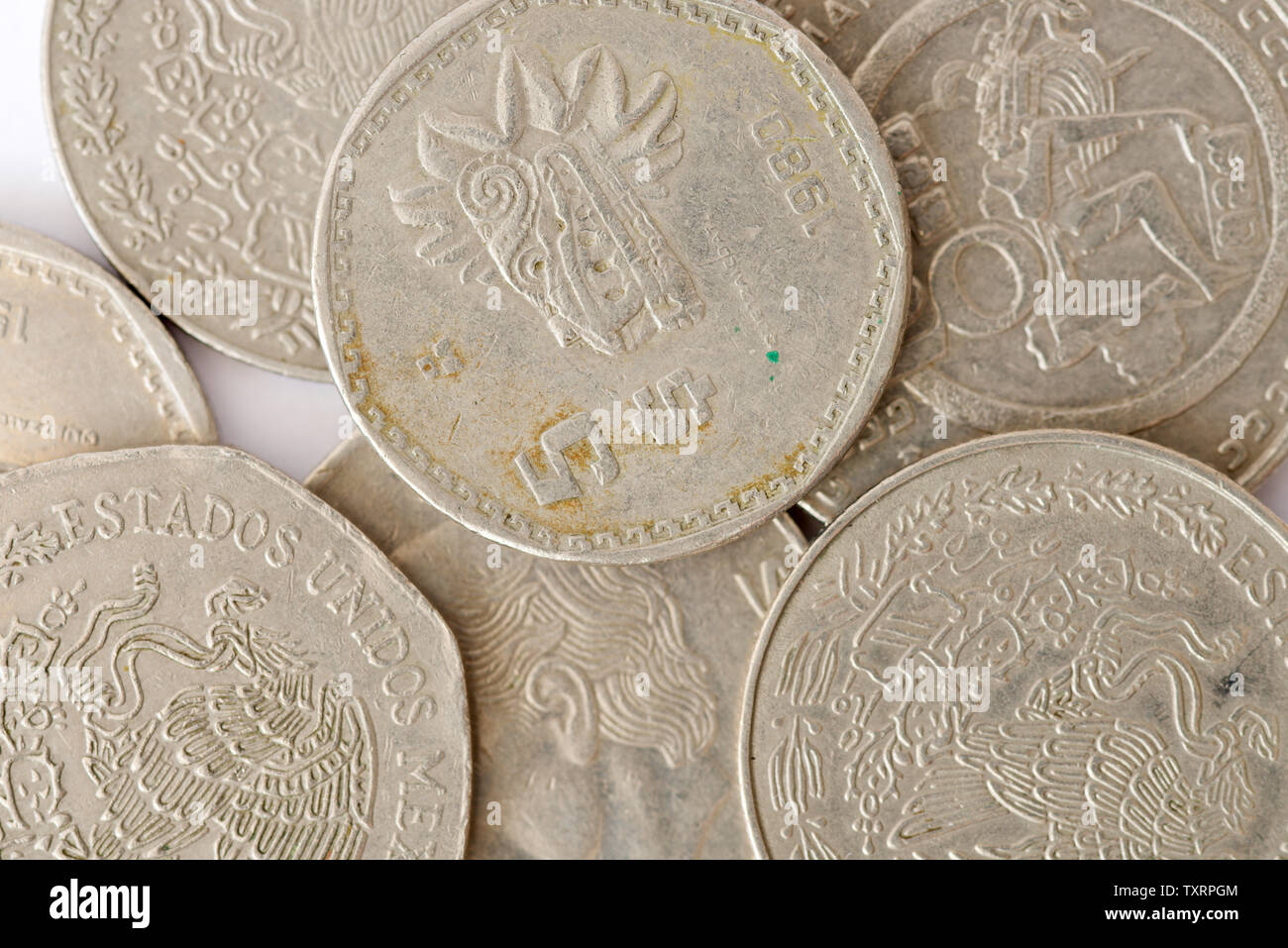 Various coins from Mexico Stock Photo - Alamy