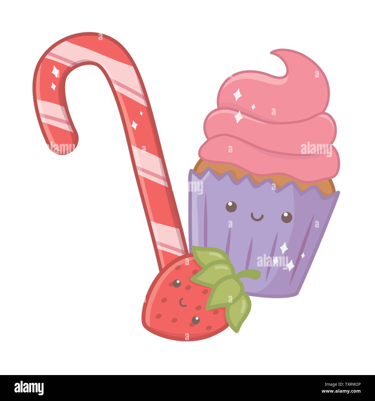 Sweet food design, dessert sugar delicious snack and tasty theme Vector ...