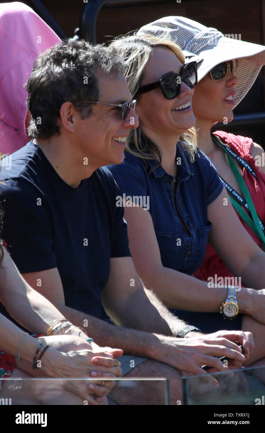 Actor Ben Stiller attends the BNP Paribas Open in Indian Wells ...