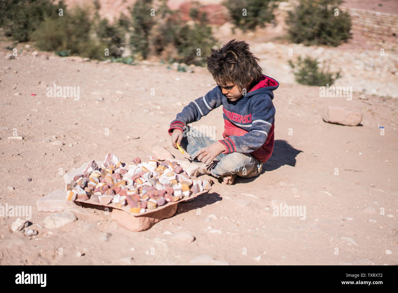 Local people in the Petra, Jordan Stock Photo - Alamy