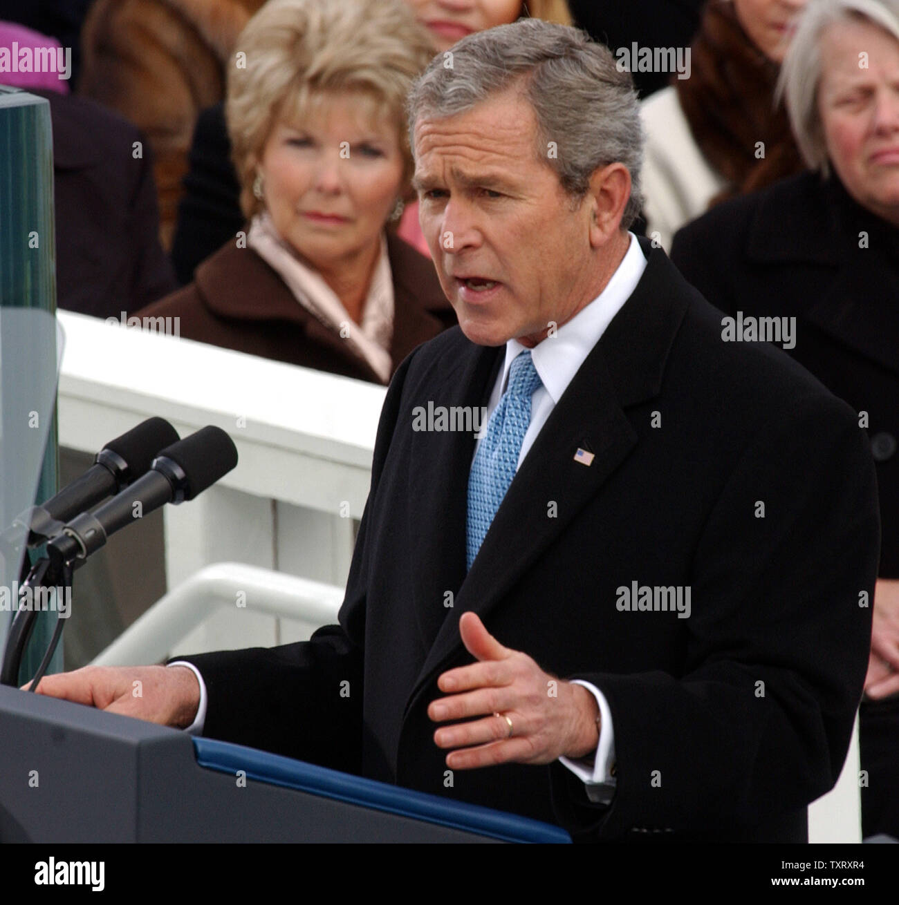 President George W. Bush delivers his second inaugural address after ...