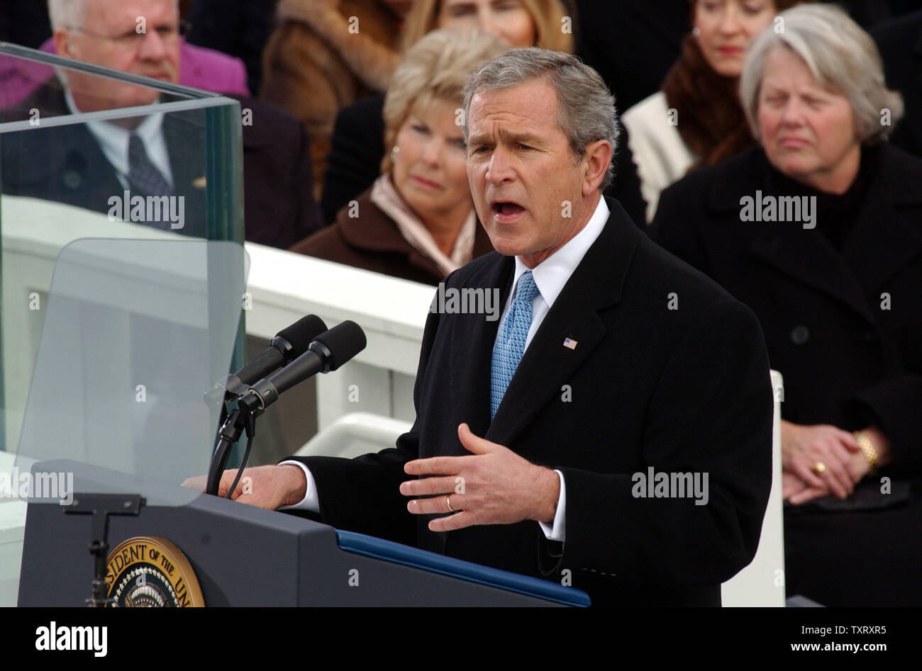 President George W. Bush delivers his second inaugural address after ...