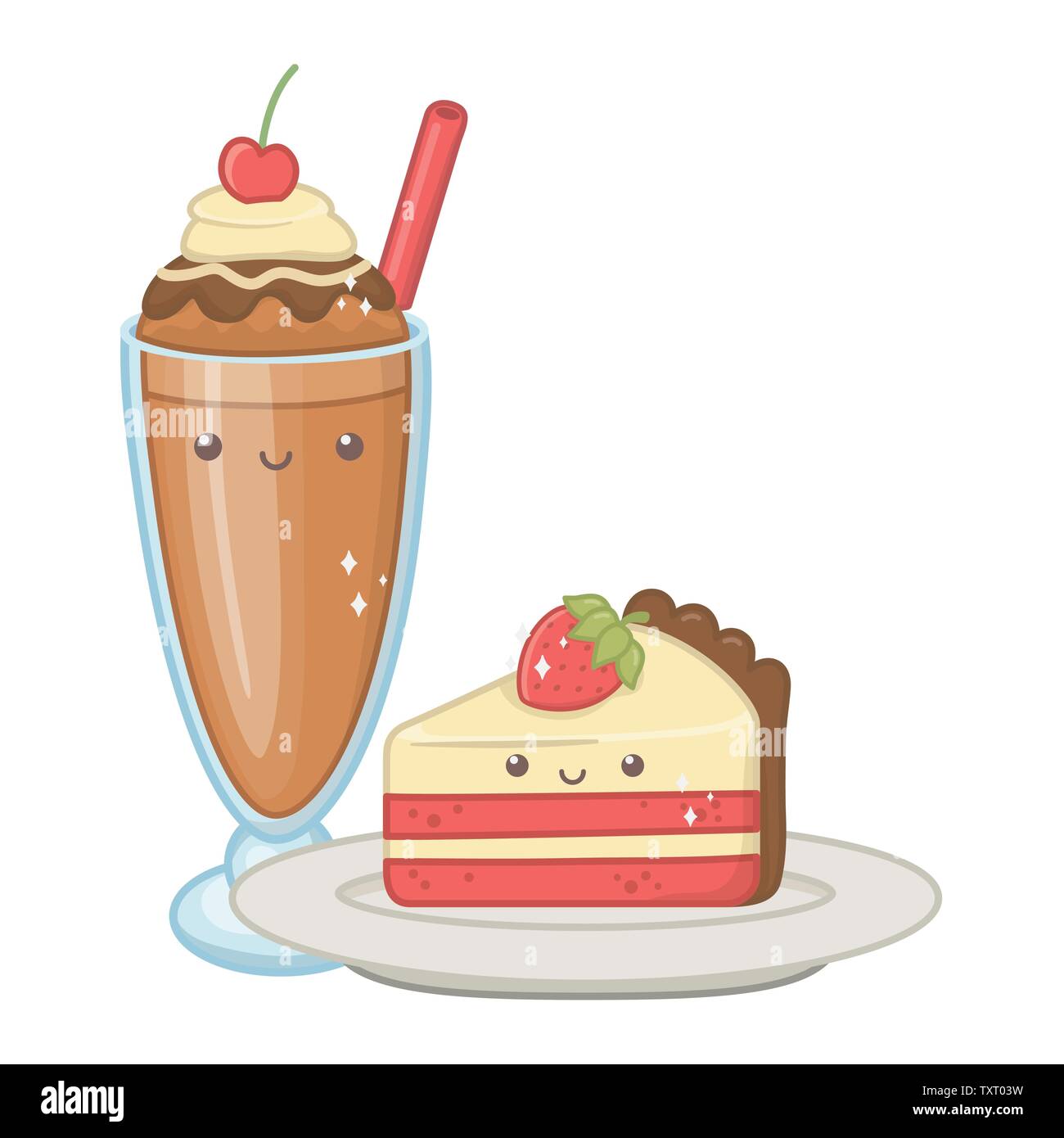 Sweet food design, dessert sugar delicious snack and tasty theme Vector ...