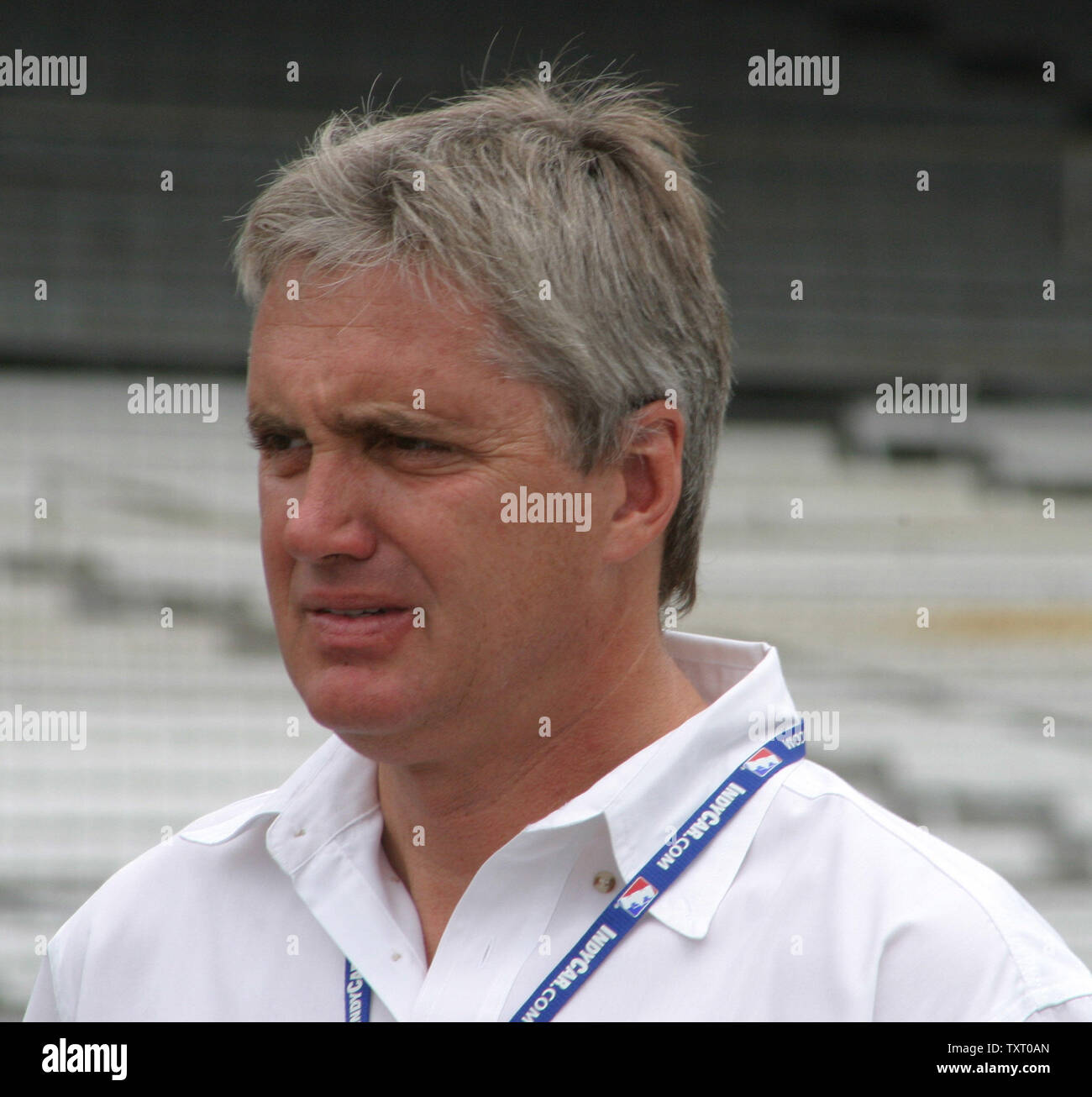 1998 Indy 500 winner Eddie Cheever watches his driver Chris Festa ...
