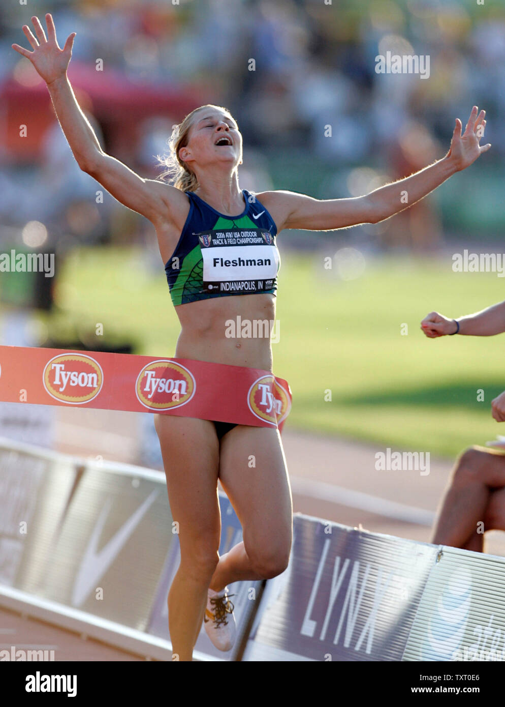 Lauren Fleshman of team Nike wins the women's 5000 meter run at the ...