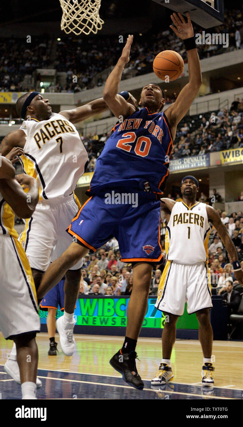 Indiana Pacers forward Jermaine O'Neal (7) knocks the ball loose from ...