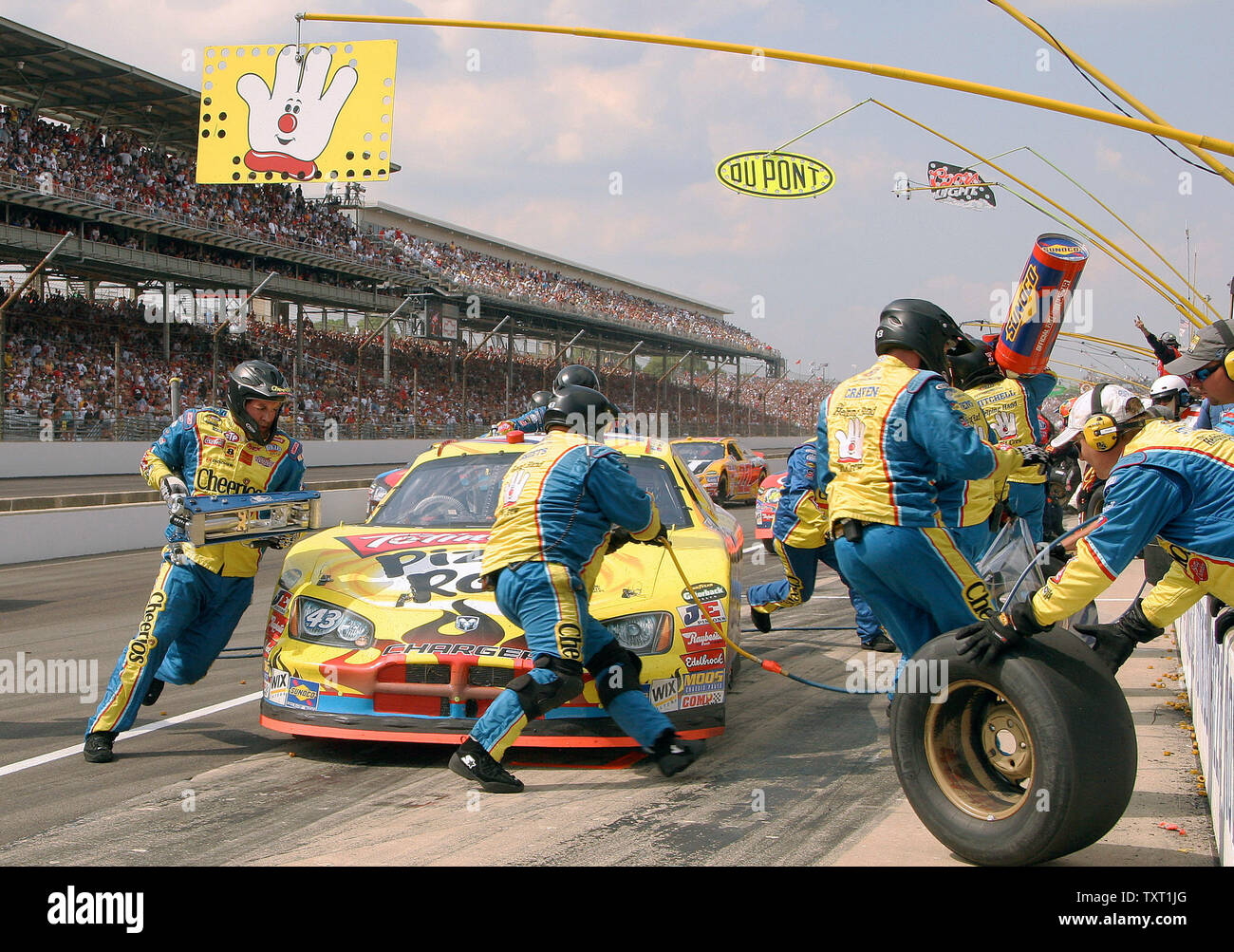 Bobby Labonte pits during the Allstate Brickyard 400 at the ...