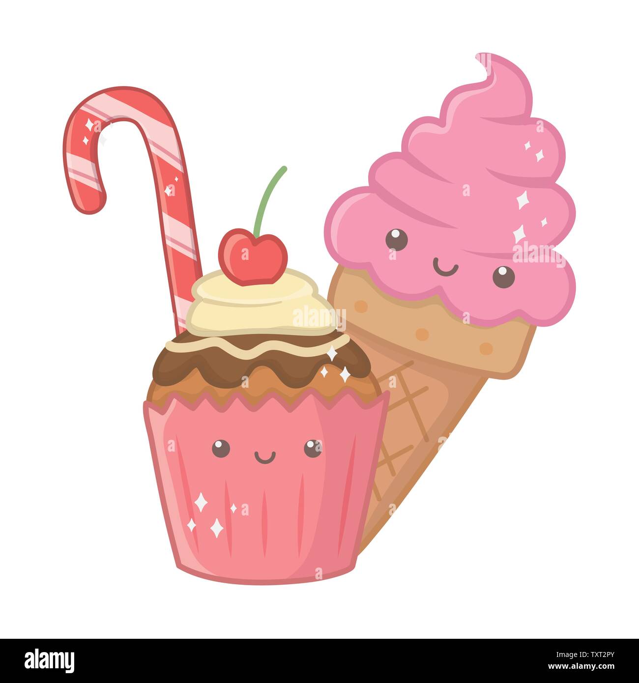 Sweet food design, dessert sugar delicious snack and tasty theme Vector ...