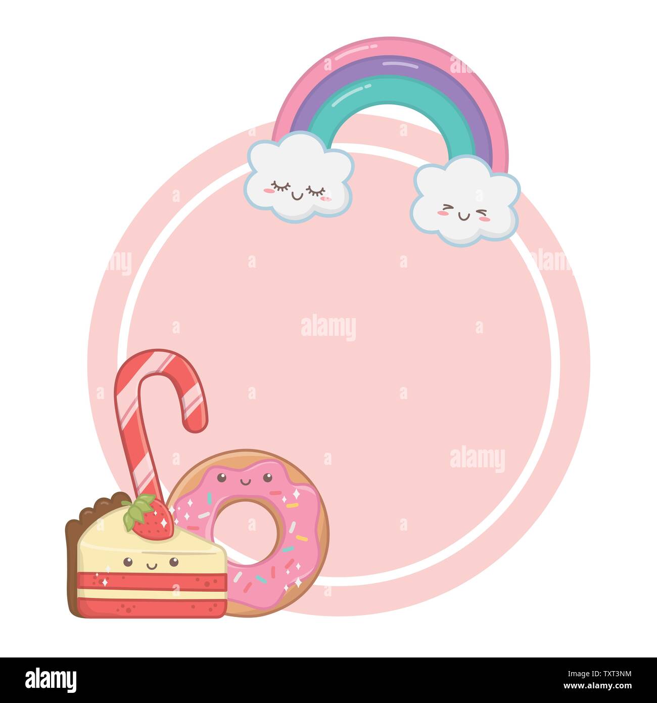 Sweet food design, dessert sugar delicious snack and tasty theme Vector ...
