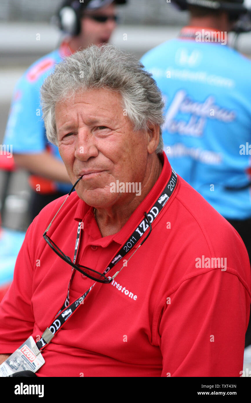 1969 Indianapolis 500 winner Mario Andretti visits the pits on May 19 ...