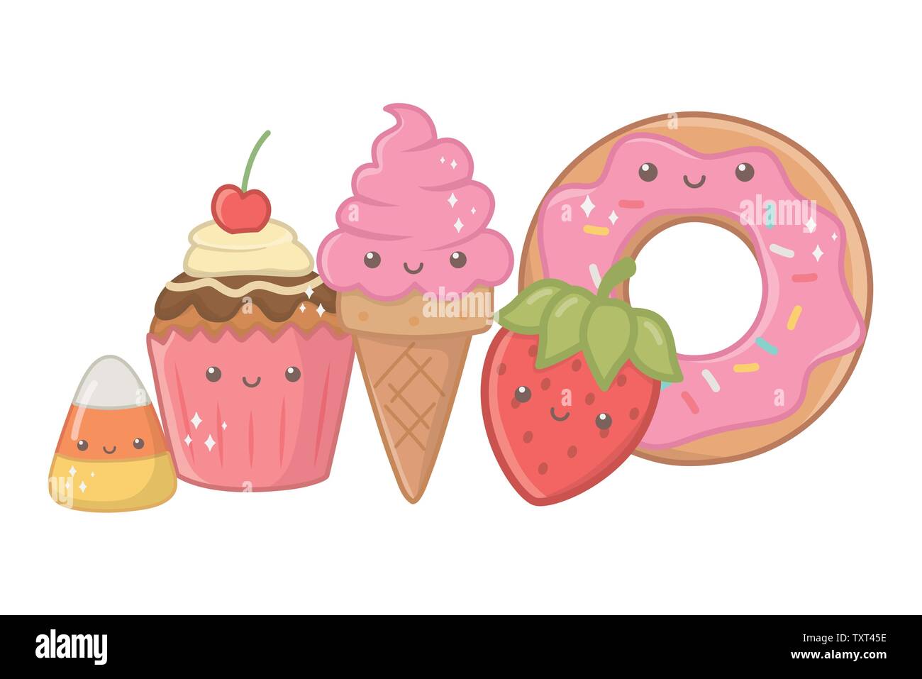 Sweet food design, dessert sugar delicious snack and tasty theme Vector ...