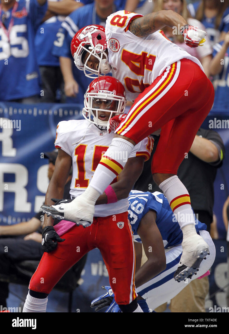 Kansas City Chiefs wide receiver Steve Breaston (15) celebrates his ...