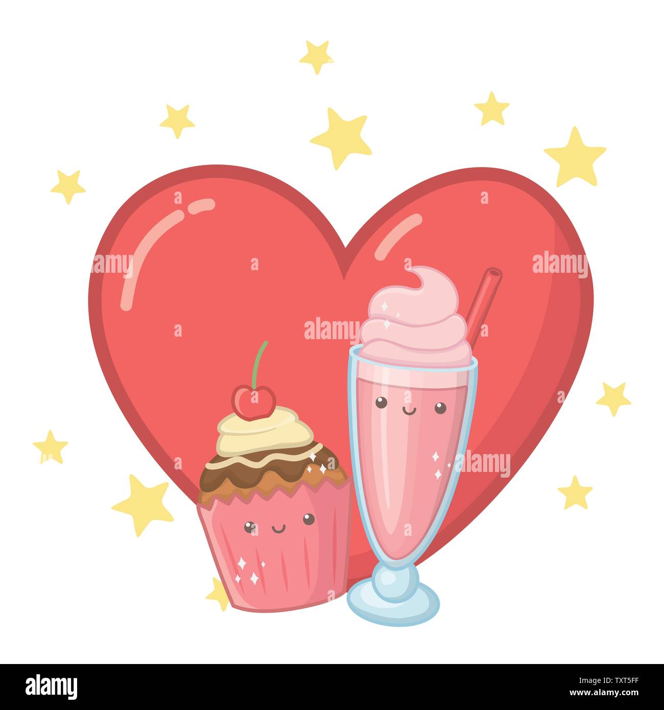Sweet food design, dessert sugar delicious snack and tasty theme Vector ...