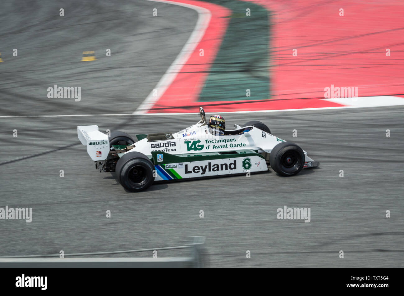 Williams FW07C in Circuit de Barcelona, Catalonia, Spain Stock Photo ...
