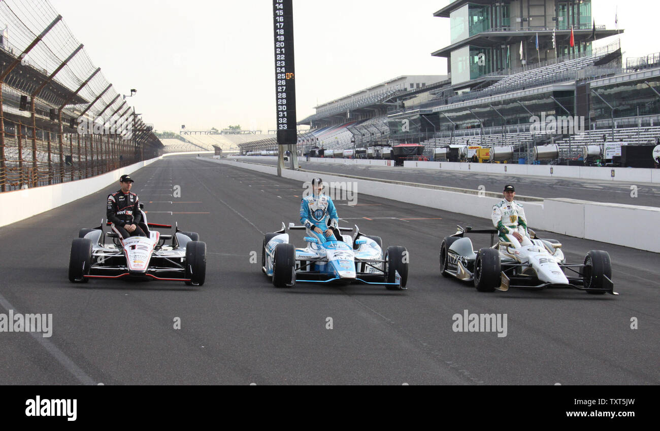 Car 20 Ed Carpenter, car 27 James Hinchcliffe, and car 12 Will Power ...