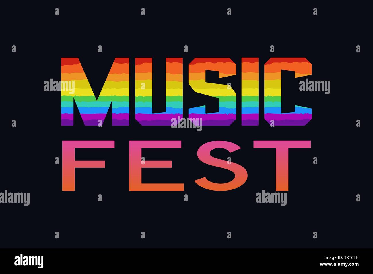 Music Festival hand drawn letters flat vector signboard Stock Vector ...