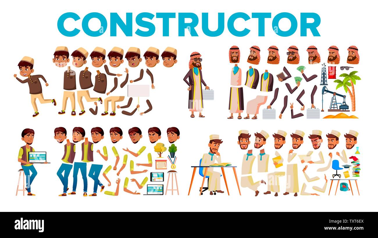 Character Male Constructor Body Detail Set Vector Stock Vector Image And Art Alamy