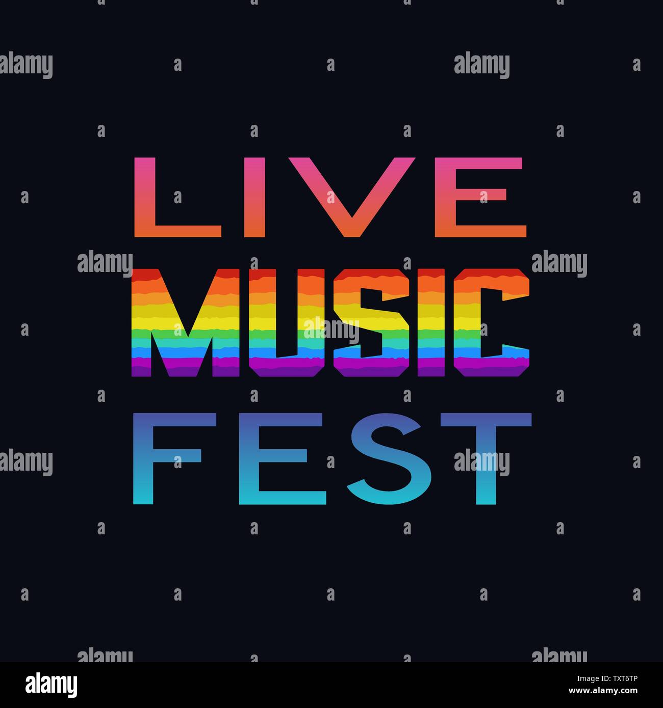 Music Festival hand drawn letters flat vector signboard Stock Vector ...