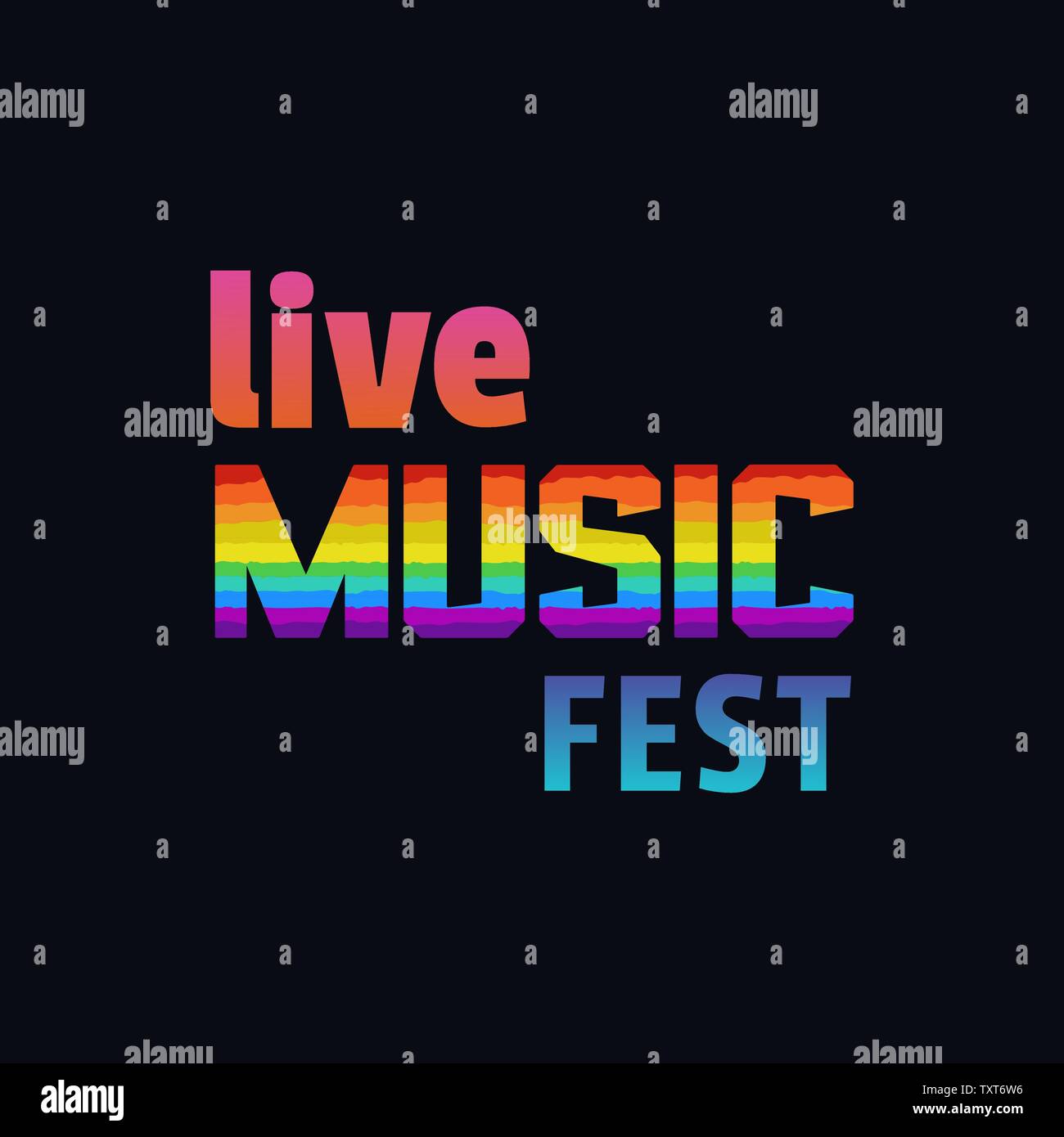 Music Festival hand drawn letters flat vector signboard Stock Vector ...