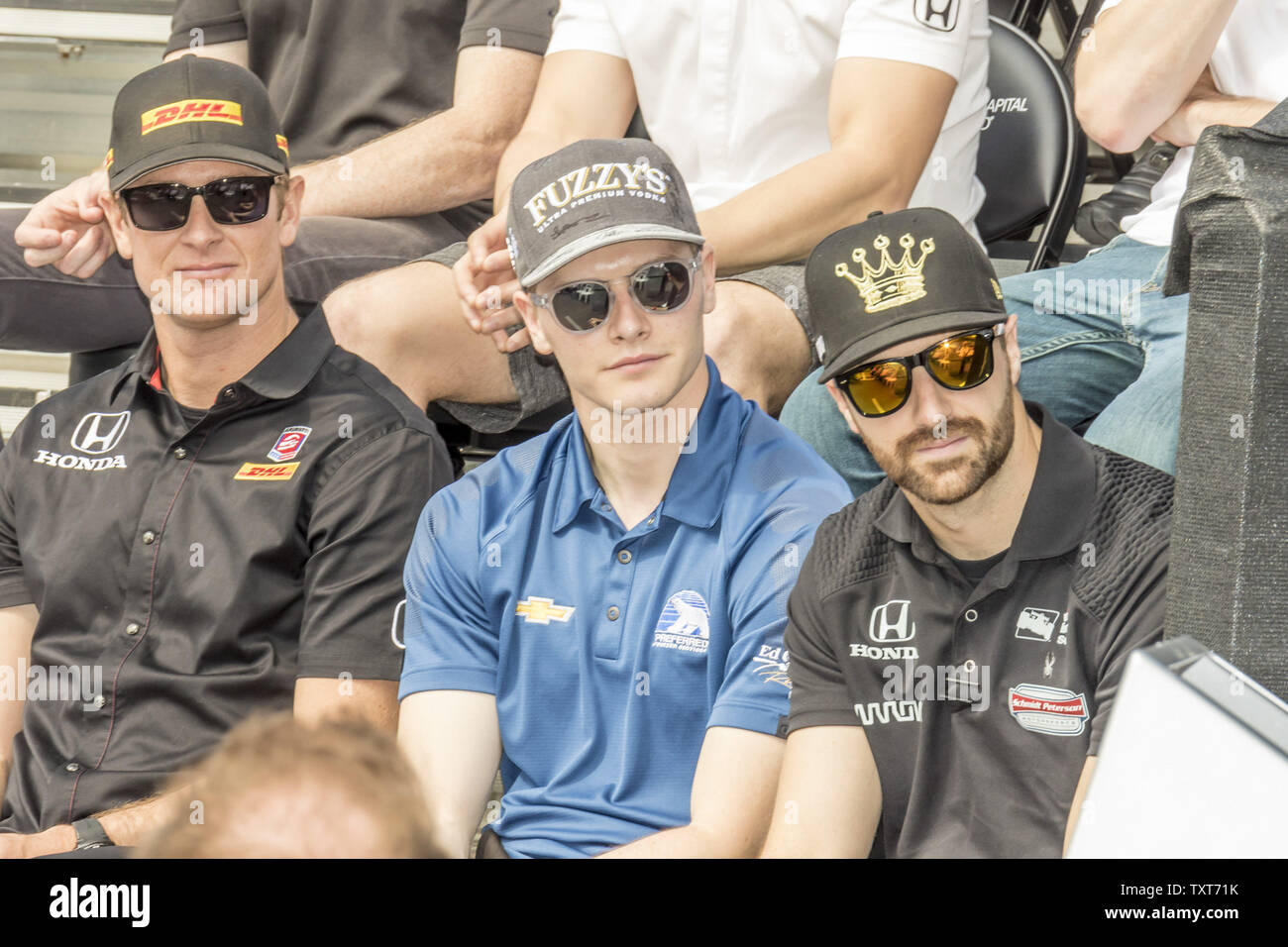 From left: Drivers Ryan Hunter-Rey, Josef Newgarden and James ...