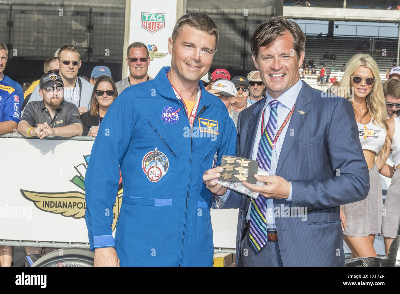 Astronaut Reid Wiseman and IMS president Doug Boles on the red carpet ...