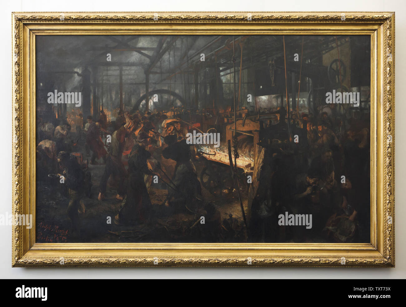 Painting 'The Iron-Rolling' ('Modern Cyclops') by German realist ...