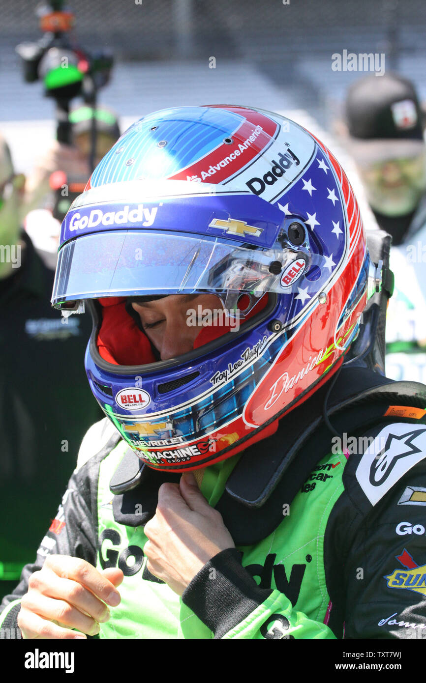 Danica Patrick gets ready to take her refresher test during Rookie Test ...