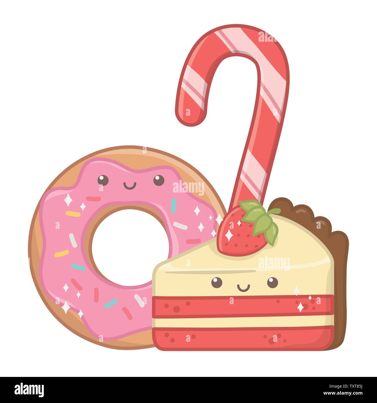 Sweet food design, dessert sugar delicious snack and tasty theme Vector ...