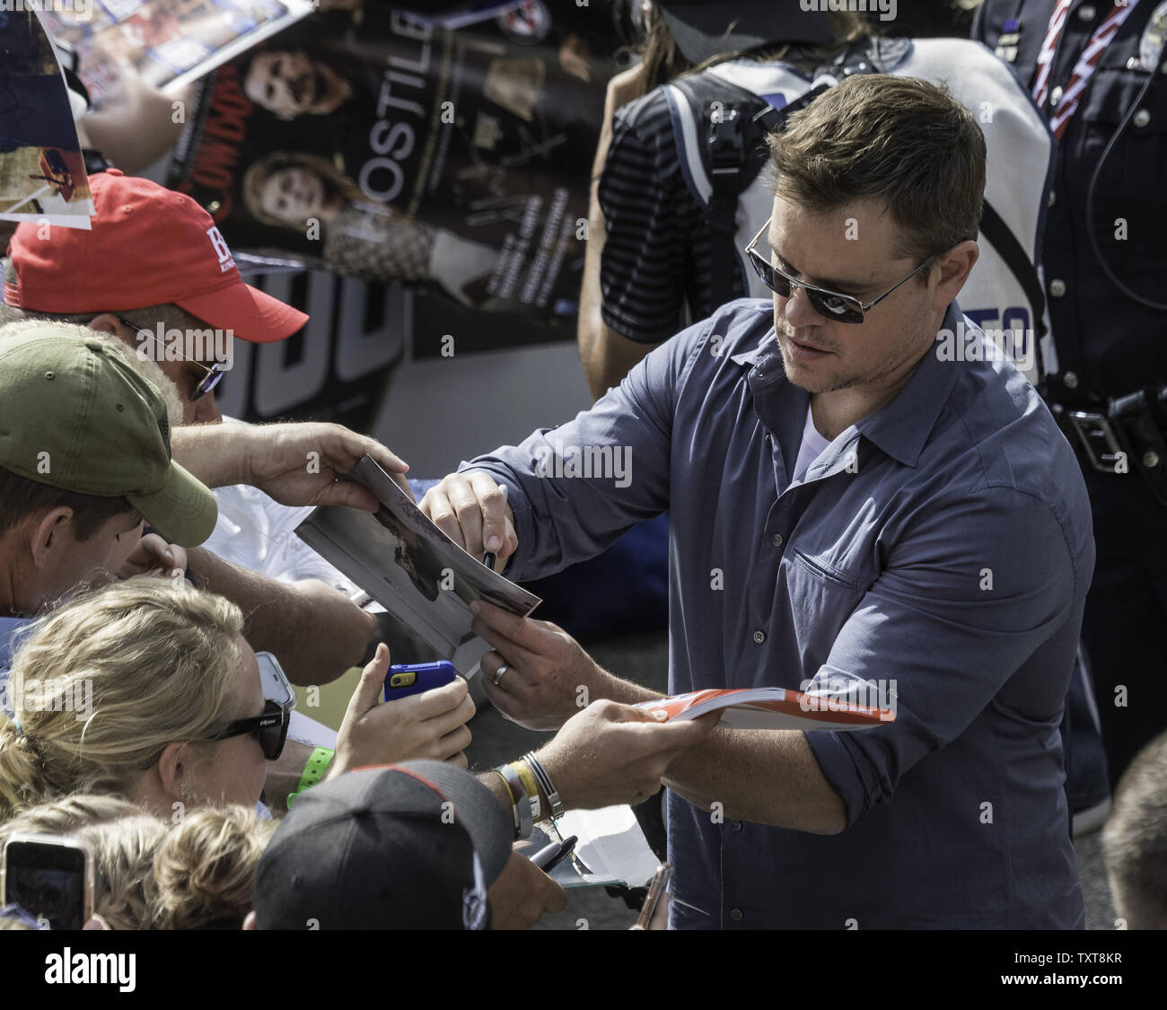 Academy award winning actor Matt Damon signs autographs on the red ...