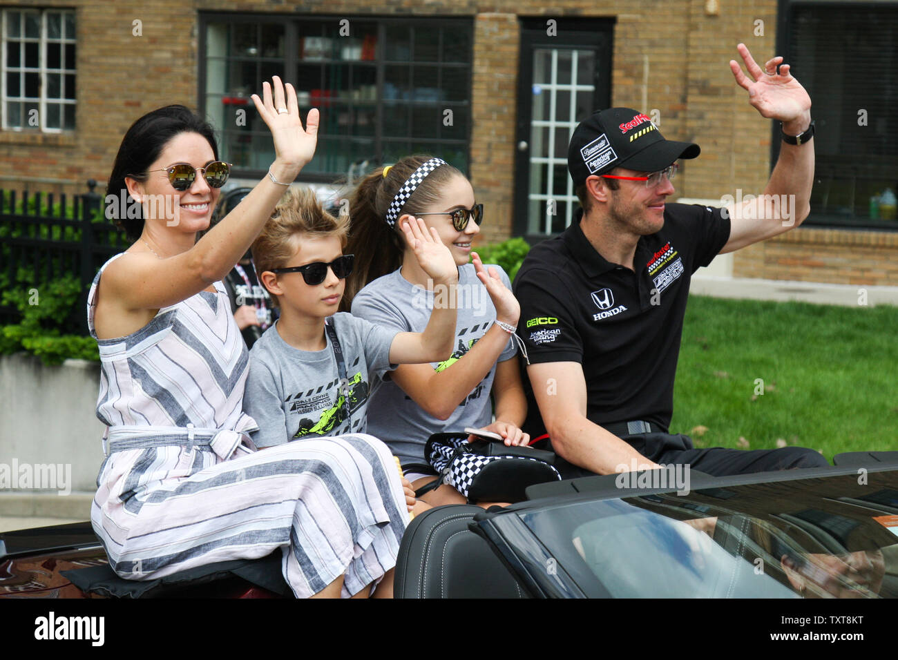 Driver Sebastien Bourdais with wife Claire, daughter Emma and son Alex ...