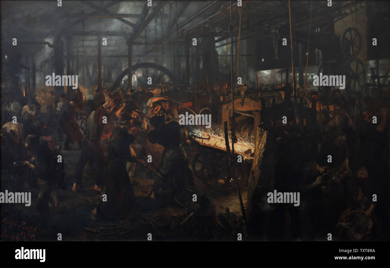 Painting 'The Iron-Rolling' ('Modern Cyclops') by German realist ...