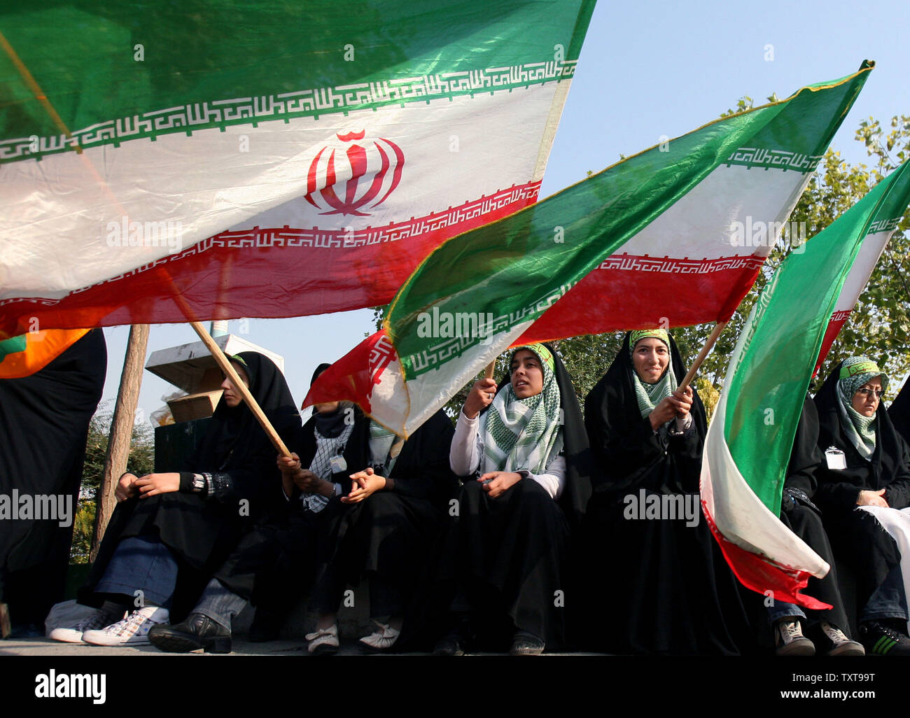 Members of the Basij Militia participate in a ceremony commemorating ...