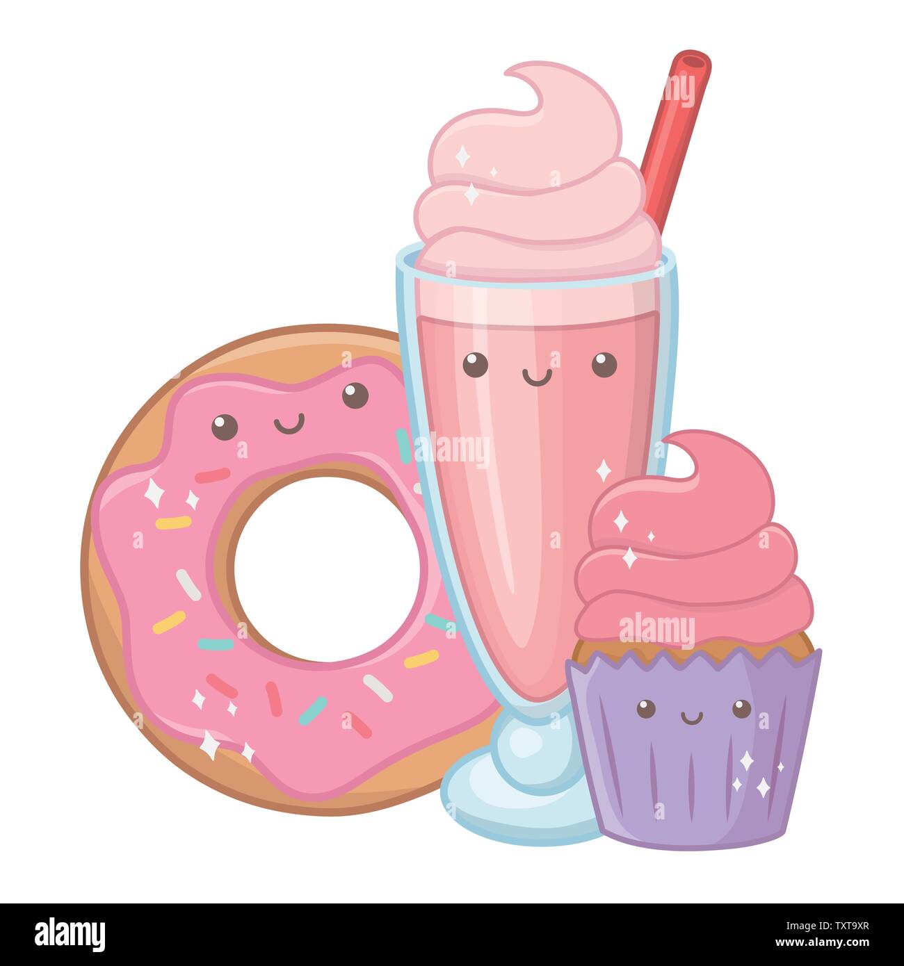 Sweet food design, dessert sugar delicious snack and tasty theme Vector ...