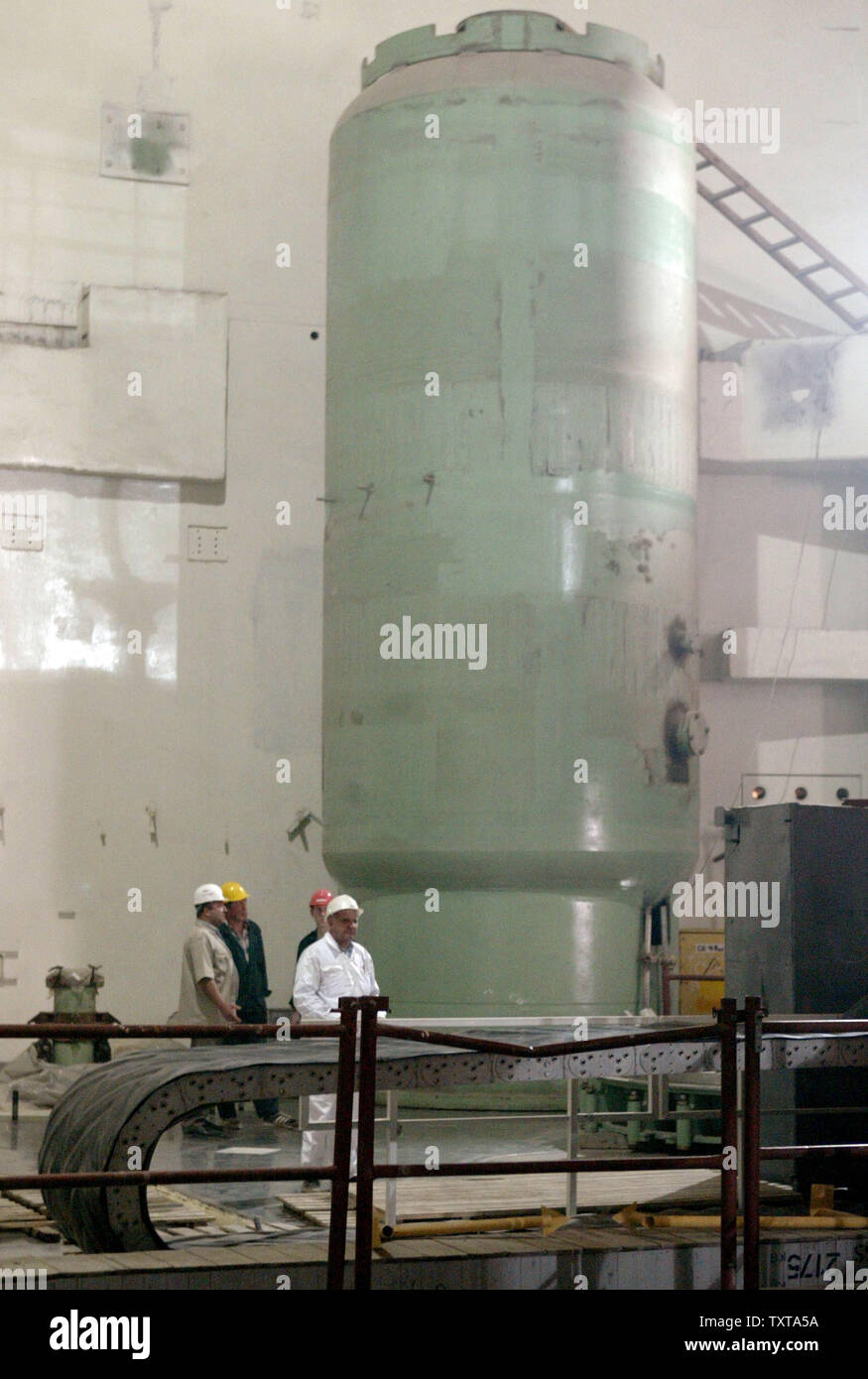 Work is peformed at the main reactor building of Bushehr nuclear power ...