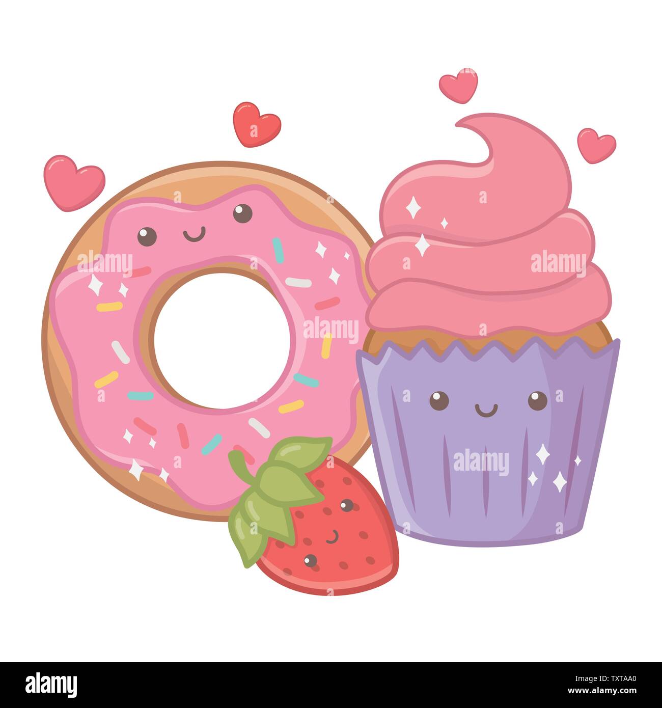 Sweet food design, dessert sugar delicious snack and tasty theme Vector ...