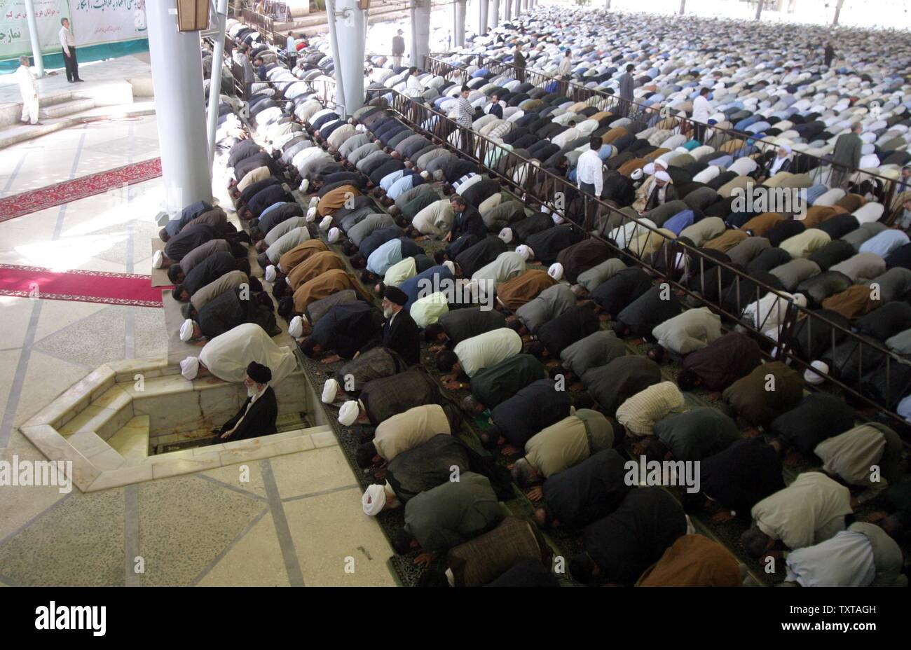 Iranian supreme leader Ayatollah Ali Khamenei leads Friday prayers at ...