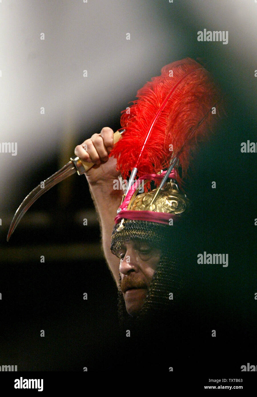 An Iranian artist performs in relegious theater Taziyeh in Tehran, Iran ...