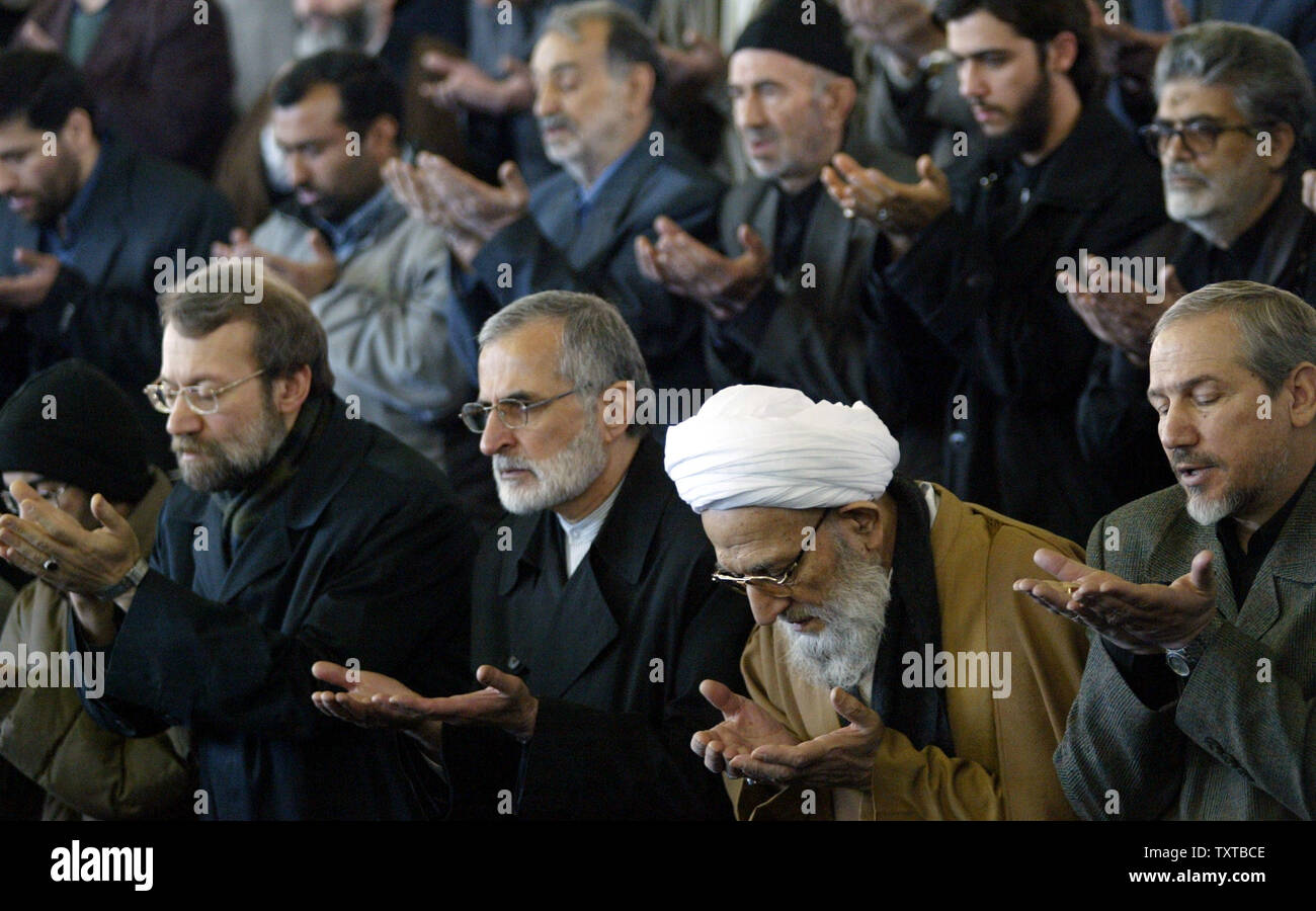 (L-R) Iran's top nuclear negotiator Ali Larijani, Iran's former Foreign ...