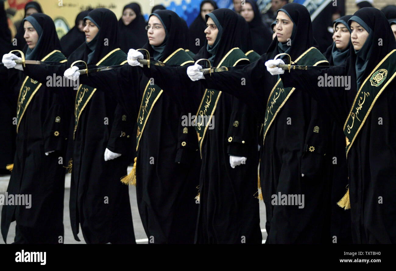 Iranian policewomen march during their graduation ceremony in Tehran ...