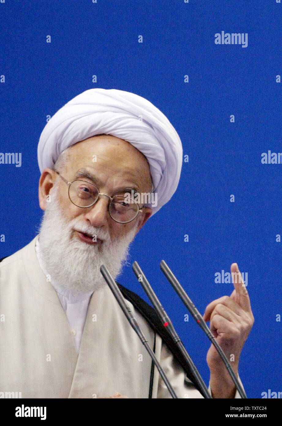 Top Iranian cleric Mohammad Emami Kashani speaks during the weekly ...