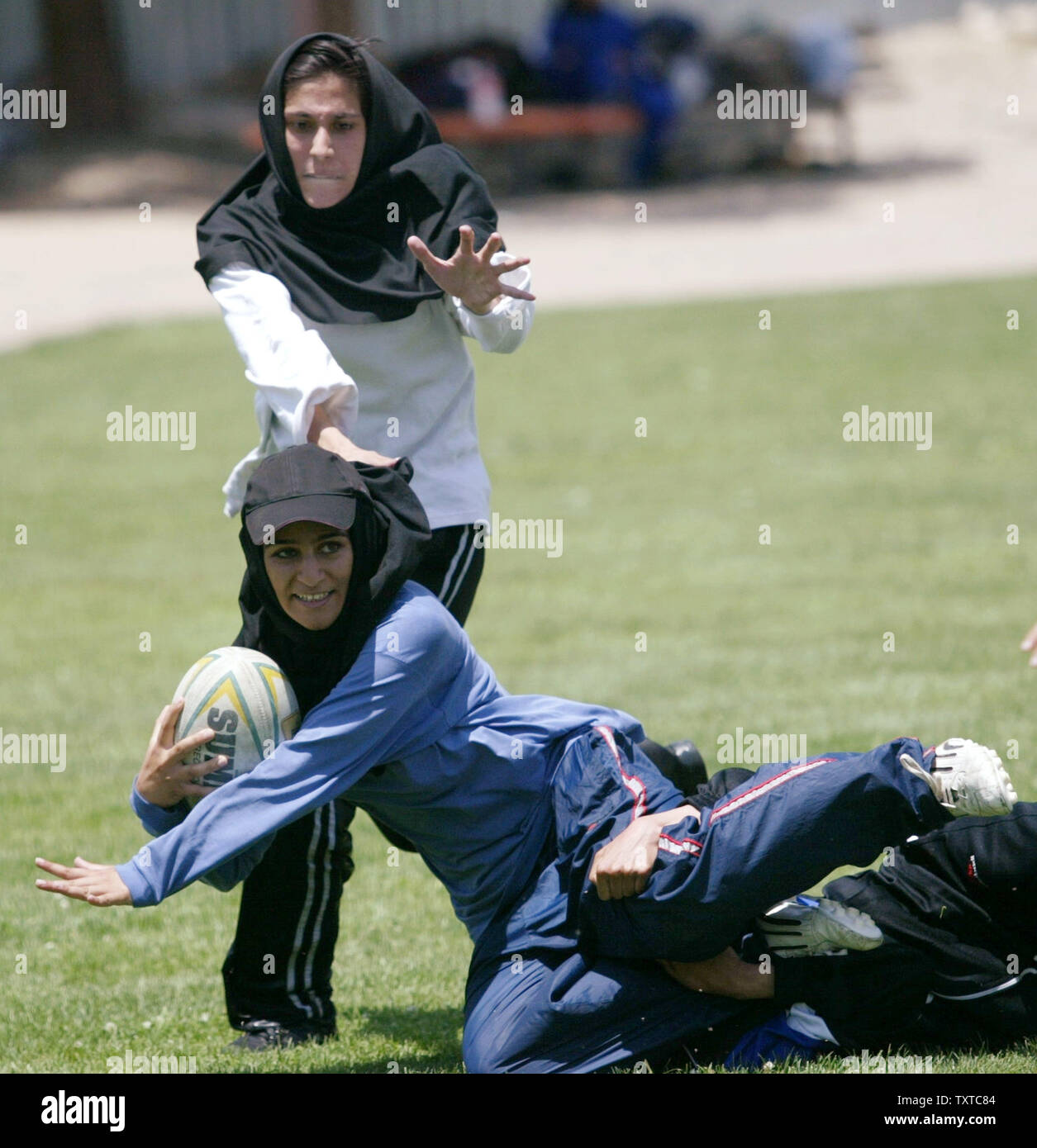 Iranian women rugby players train in Azadi (freedom) Sport Complex in ...