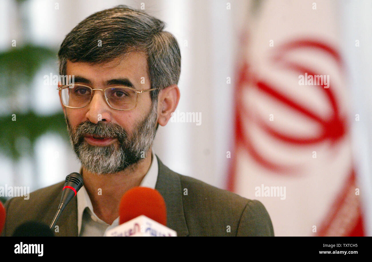 Iran's government spokesman Gholam Hossein Elham speaks during his ...