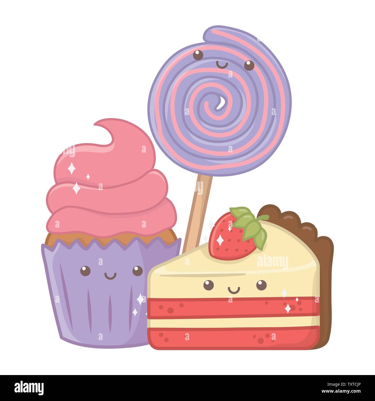 Sweet food design, dessert sugar delicious snack and tasty theme Vector ...